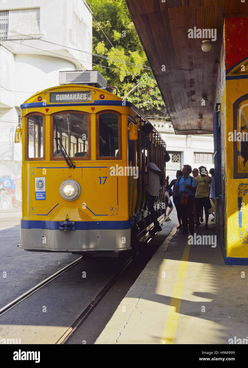 Brazil, City of Rio de Janeiro, The Santa Teresa Tram on Largo do ...