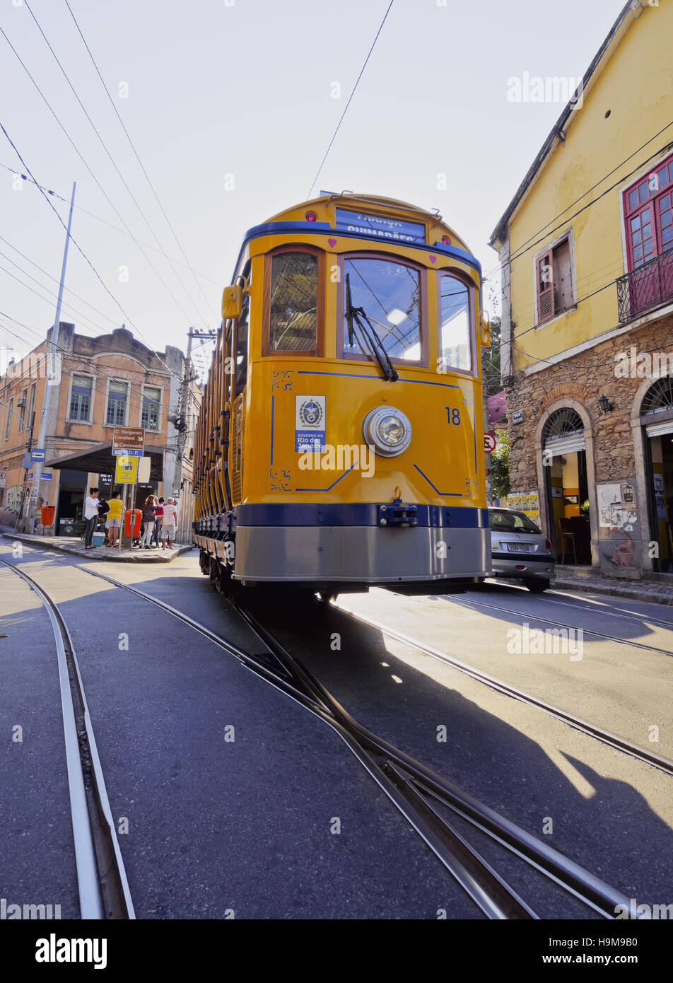 Brazil, City of Rio de Janeiro, The Santa Teresa Tram on Largo dos ...