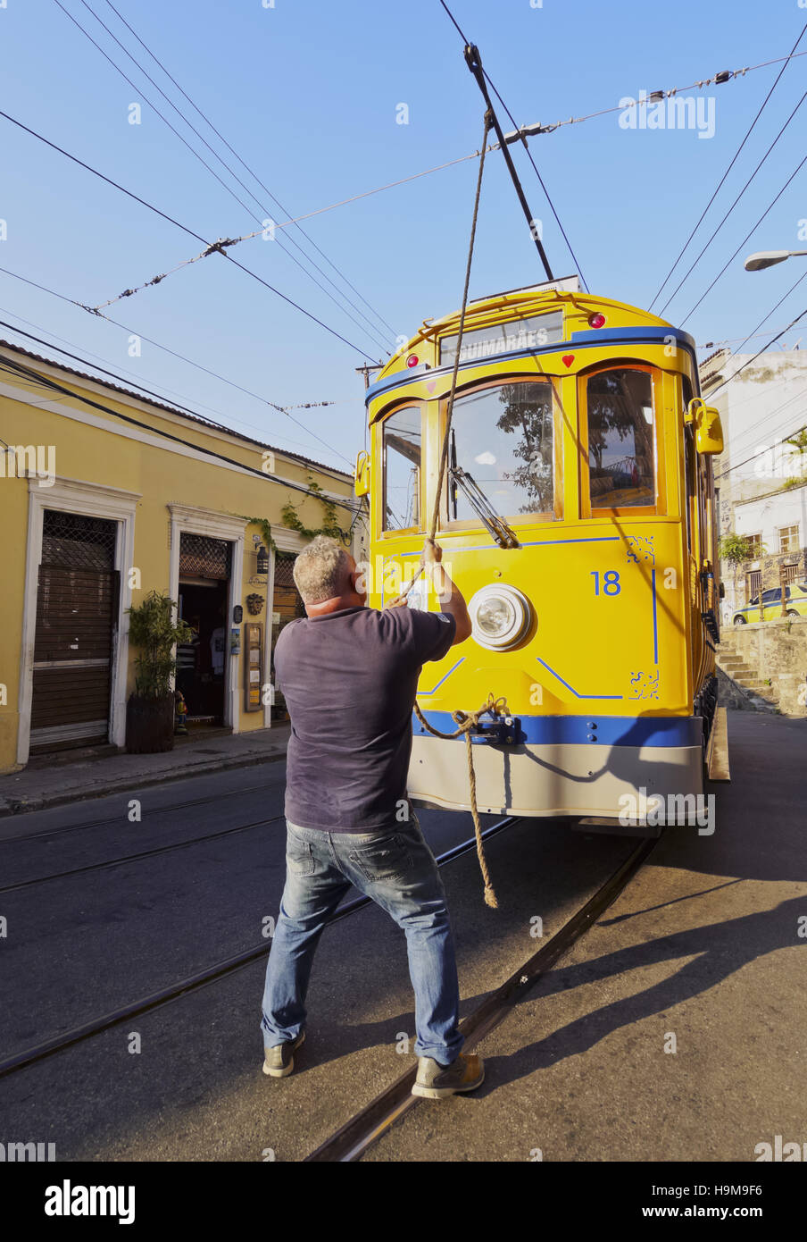 Brazil, City of Rio de Janeiro, The Santa Teresa Tram near Largo dos ...
