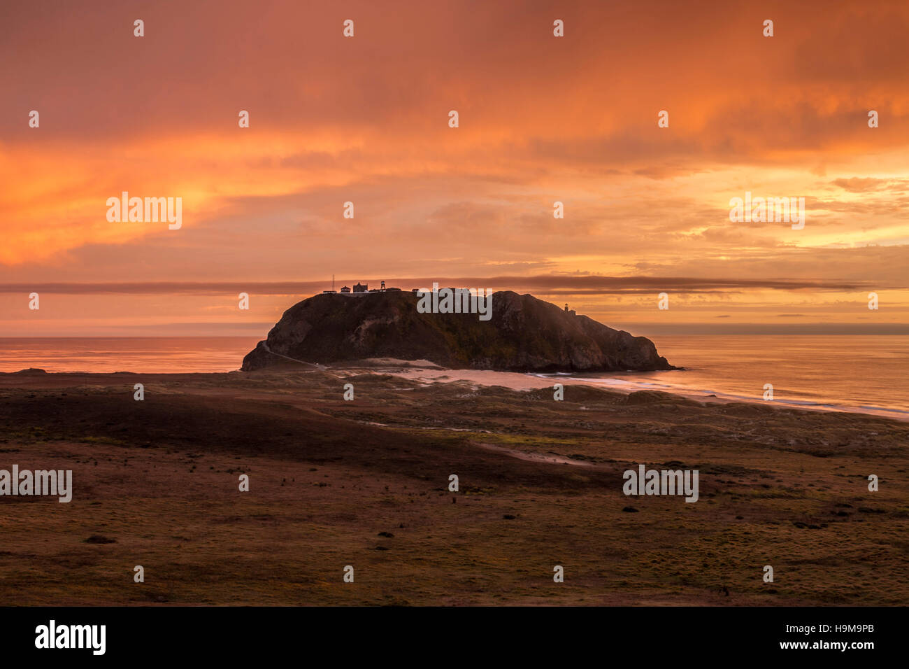 scenic view of the Point Sur Lighthouse State park in Big Sur in ...