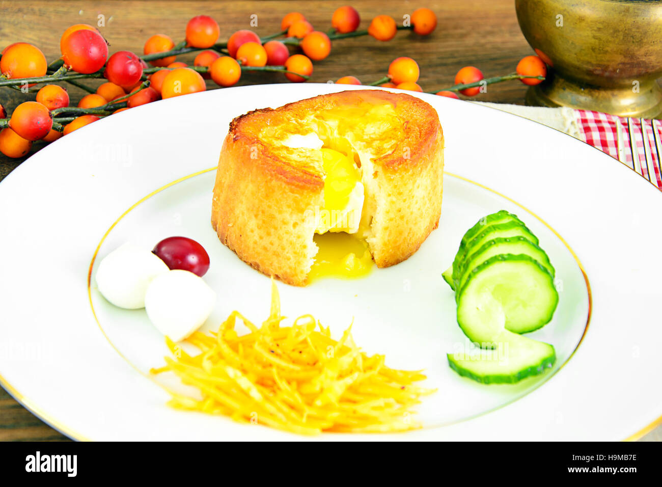 Diet and Healthy Eating: Breakfast with Eggs in Fondant Baguette ...