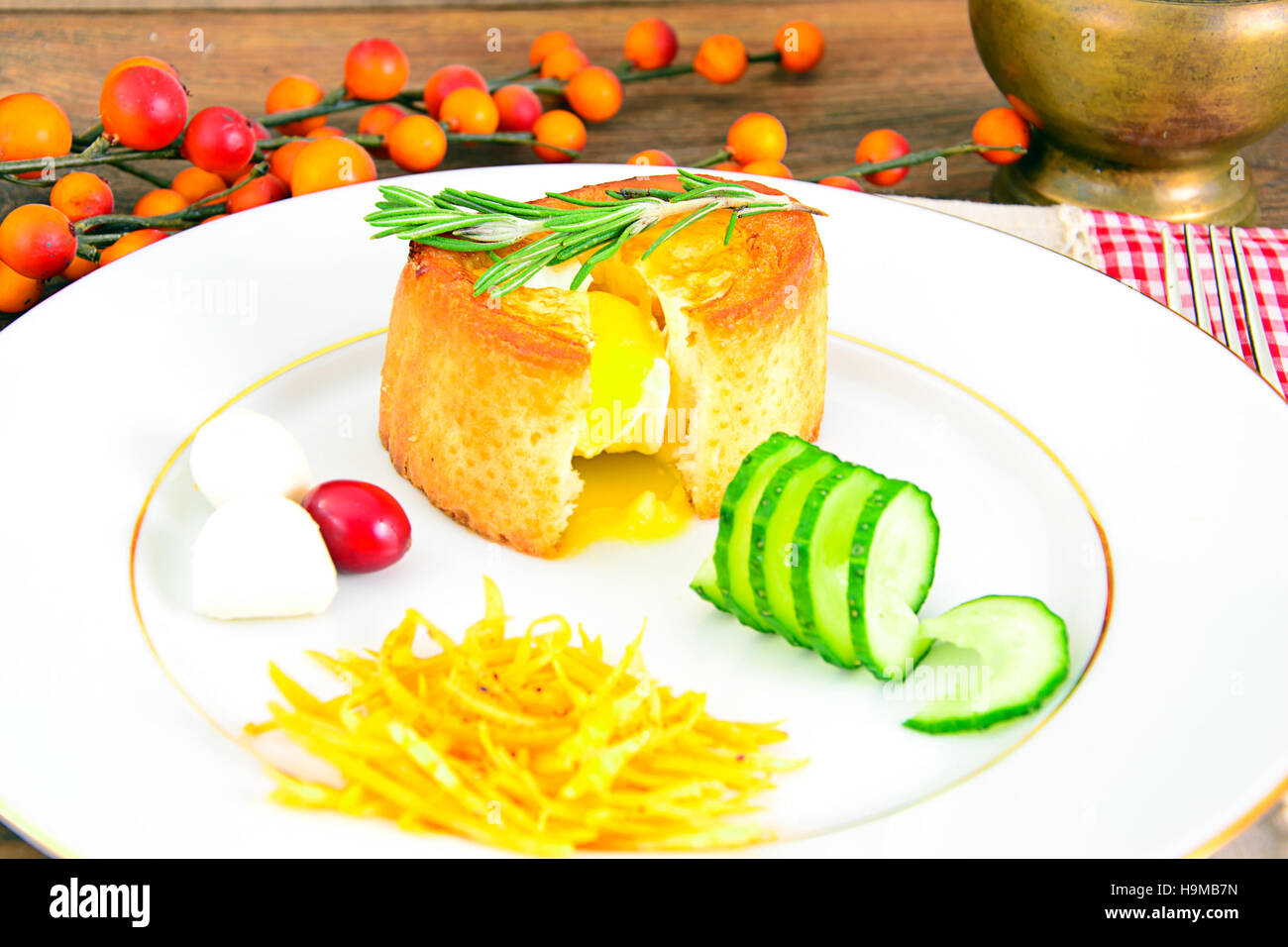 Diet and Healthy Eating: Breakfast with Eggs in Fondant Baguette ...