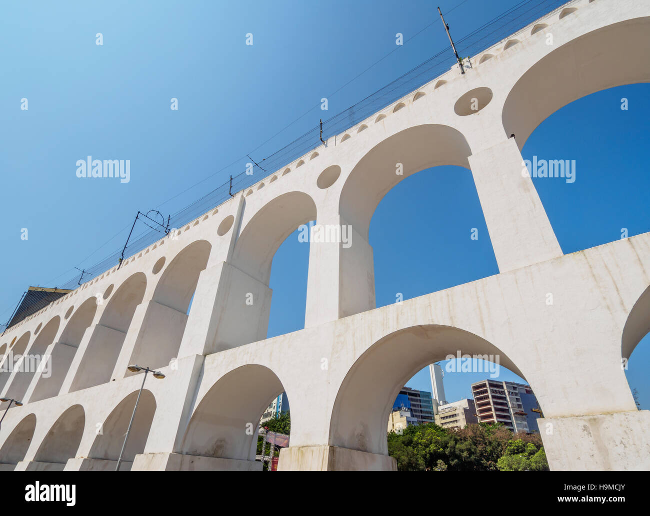 Brazil, City of Rio de Janeiro, Lapa, View of The Carioca Aqueduct ...