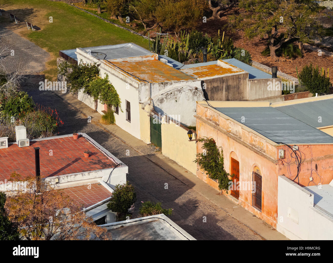 Uruguay, Colonia Department, Colonia del Sacramento, Elevated view of ...
