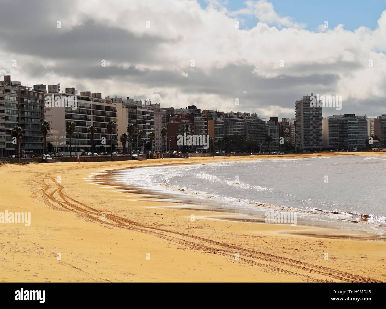 Uruguay, Montevideo, View of the Pocitos Beach on the River Plate Stock ...