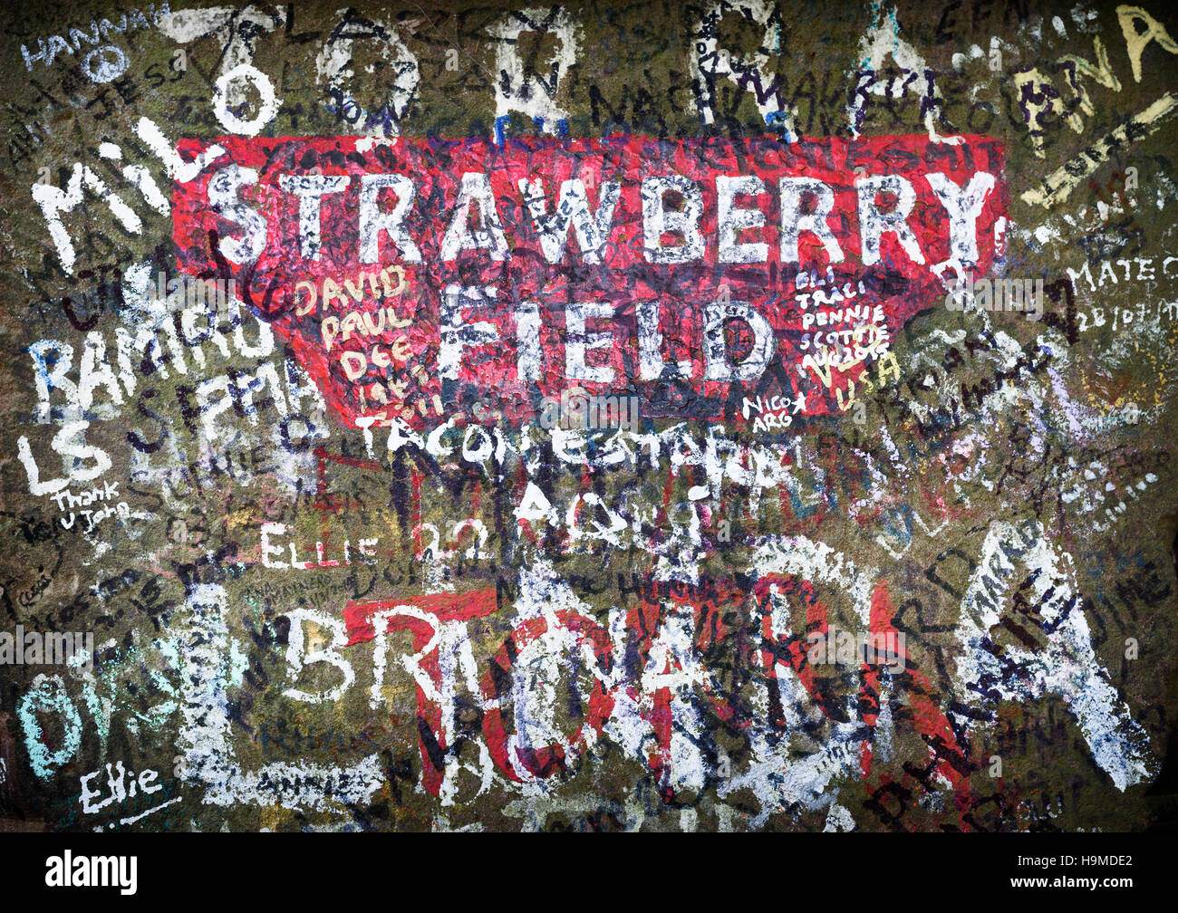 The sign for Strawberry Field in Liverpool. Strawberry Field was the ...