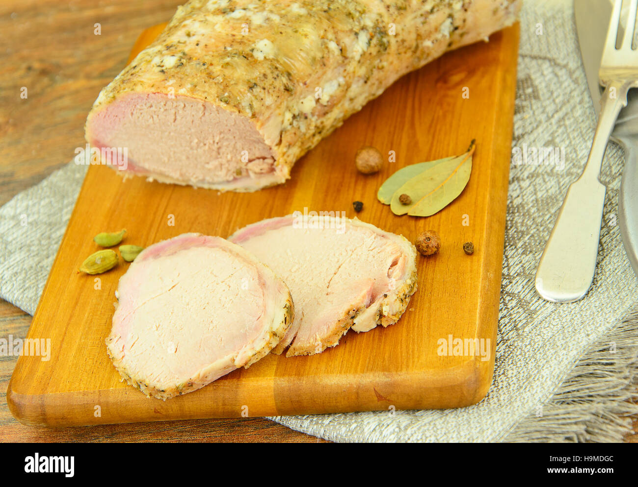 Cold Boiled Pork with Spice. Studio Photo Stock Photo - Alamy