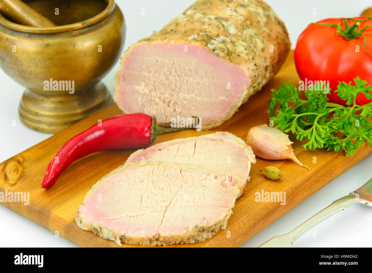Cold Boiled Pork with Spice. Studio Photo Stock Photo - Alamy