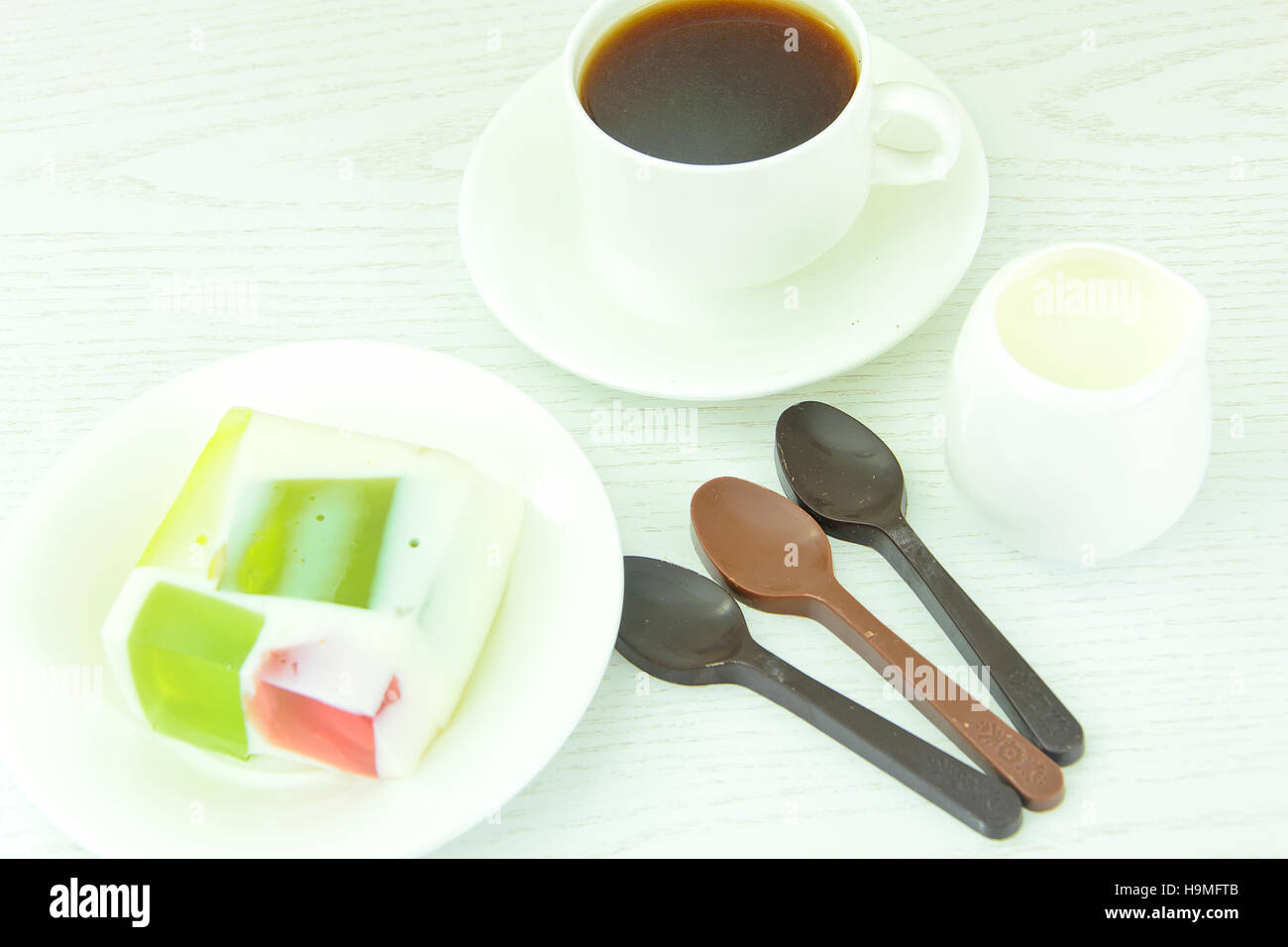 Diet Dessert: Fruit Jelly, Gelatin and Tea Stock Photo - Alamy