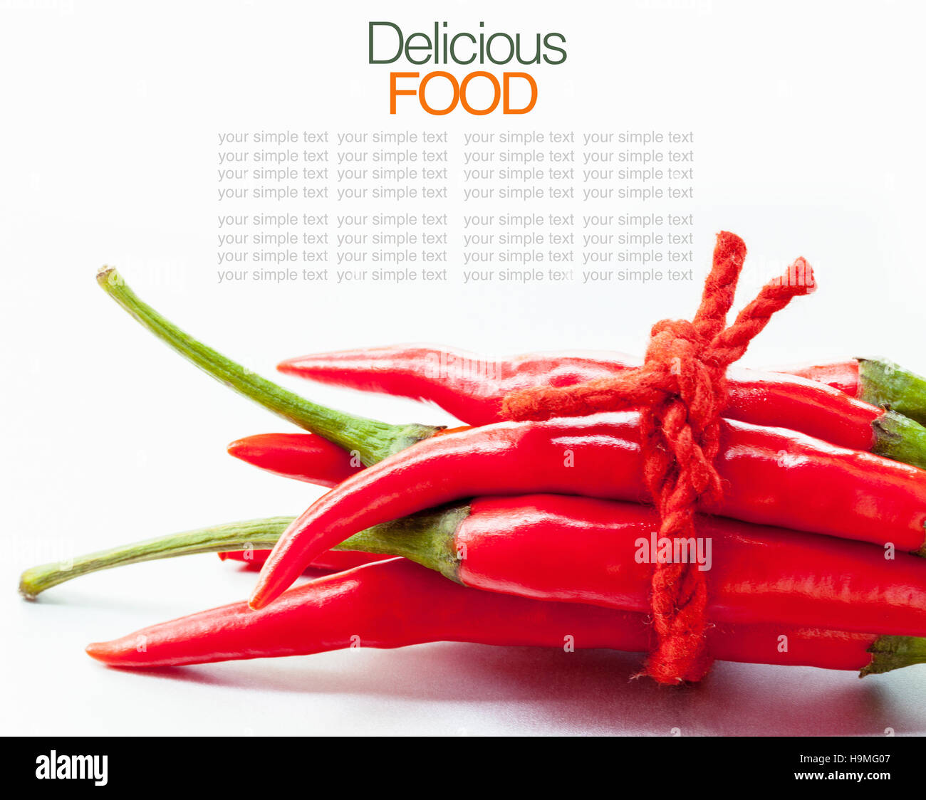 High key studio macro off red chilli on white background copy s Stock ...