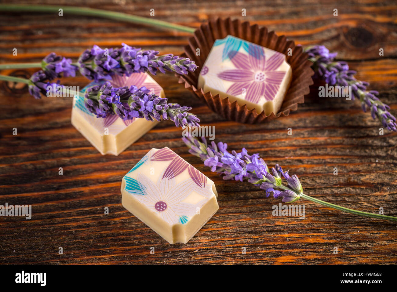 Sweet white chocolate candy Stock Photo - Alamy