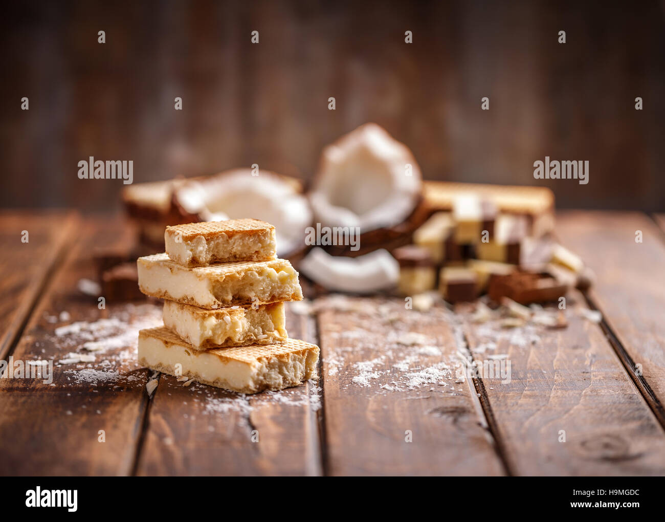 Stack of wafer bars Stock Photo - Alamy