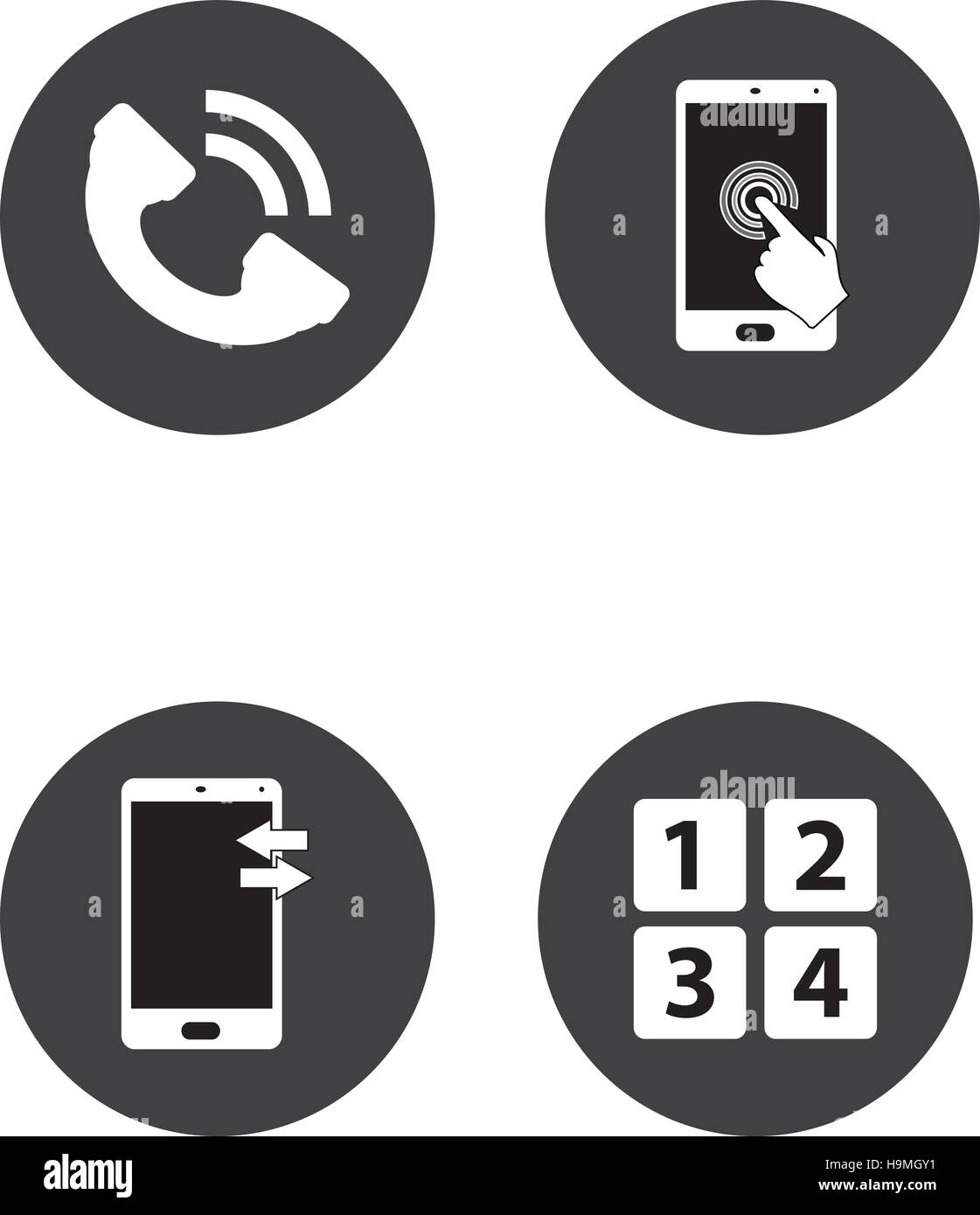 Phone icons Call center support symbol Stock Vector Image & Art - Alamy