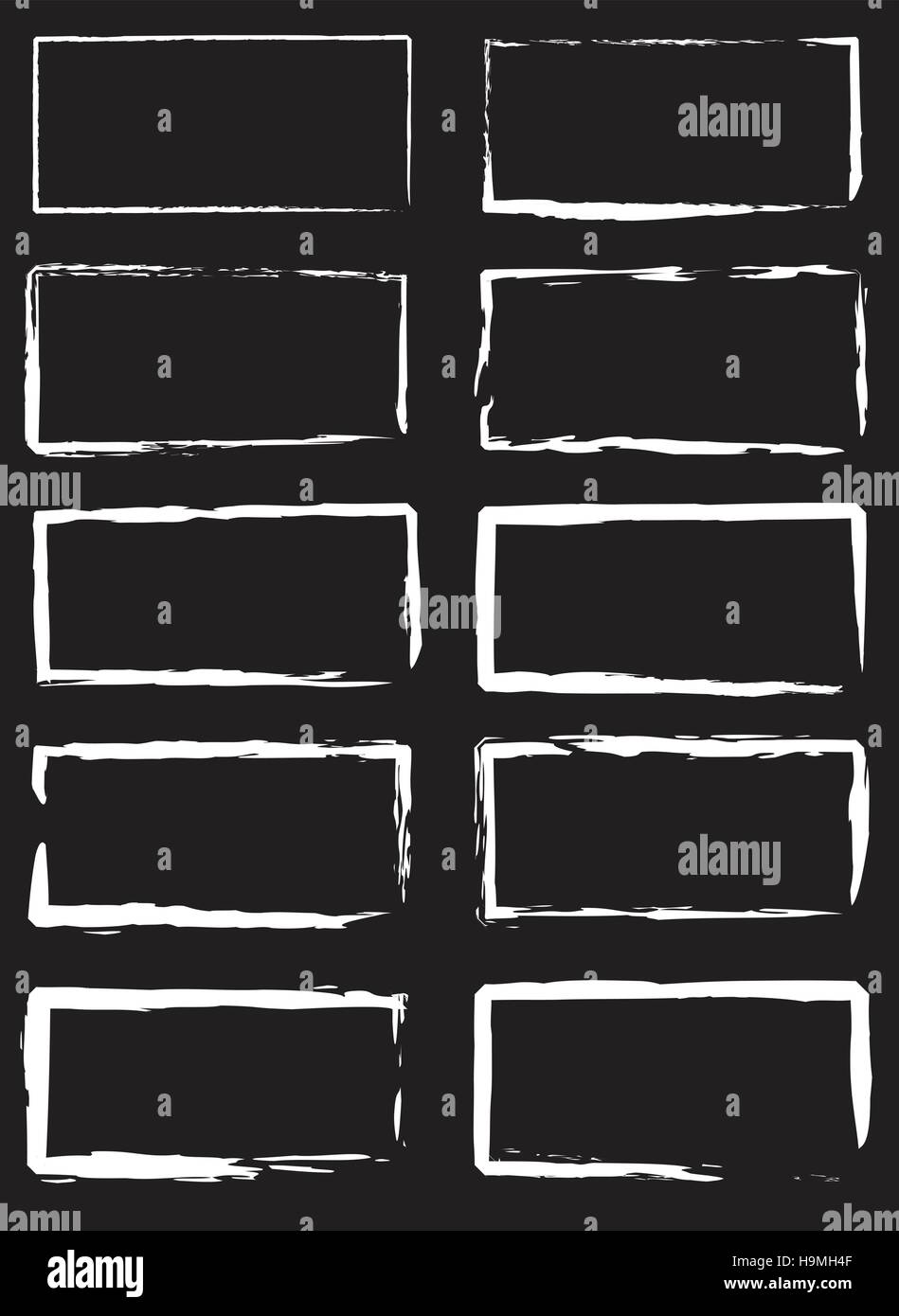 Set hand drawn rectangle black background Stock Vector Image & Art - Alamy