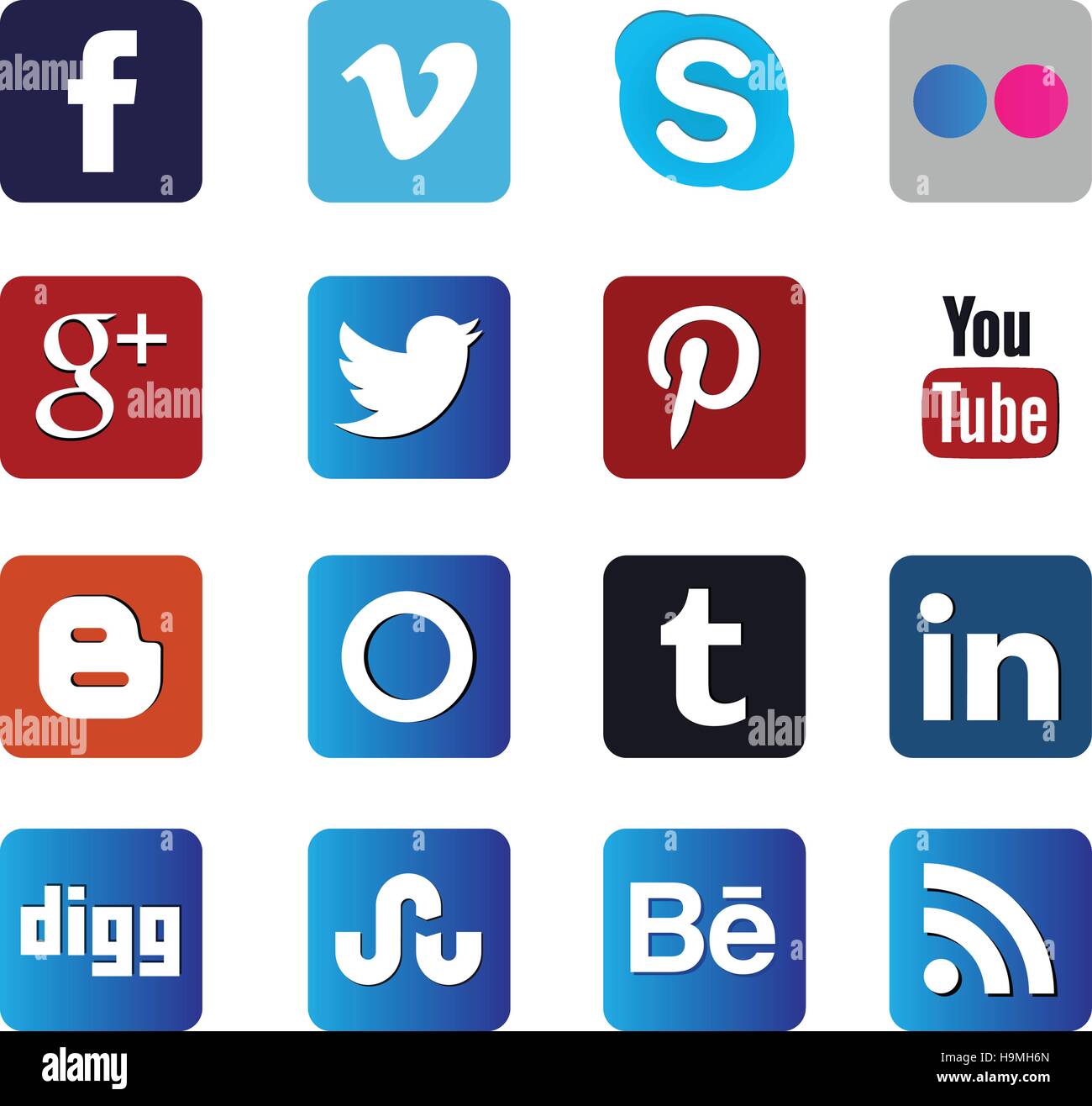 Social media icons Stock Vector Image & Art - Alamy