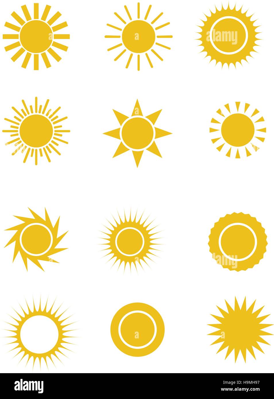 Sun Color Icons Set Stock Vector Image & Art - Alamy