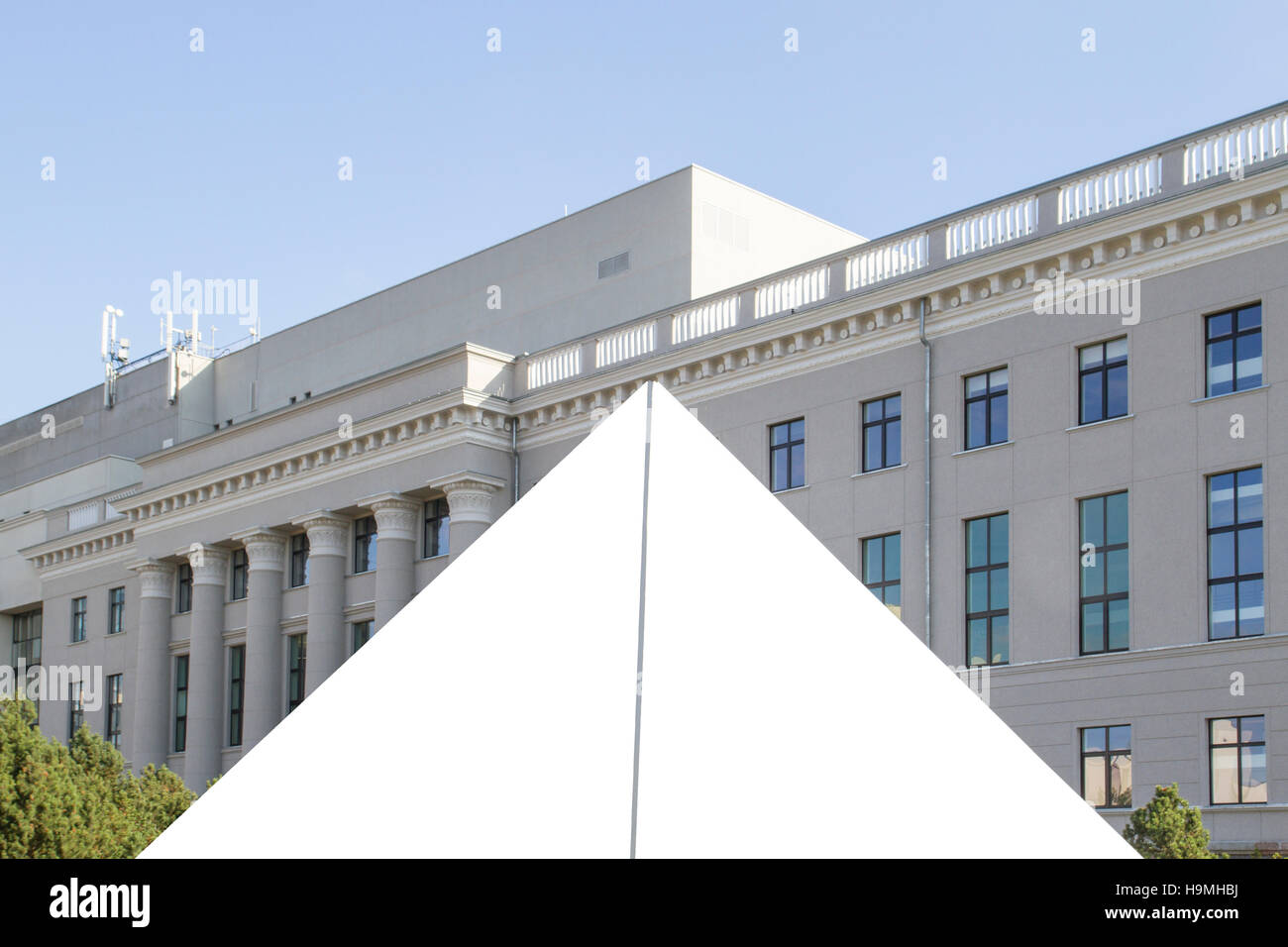 Mock up triangle shape. Blank billboard outdoors, outdoor advertising ...