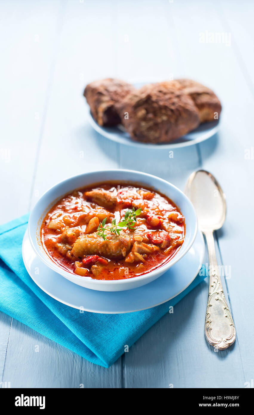 Hot chicken pepper stew close up shoot Stock Photo - Alamy