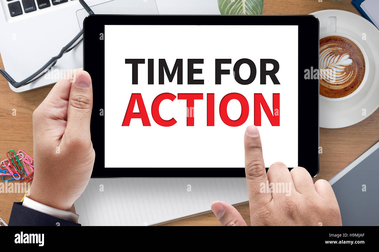 TIME FOR ACTION Stock Photo - Alamy