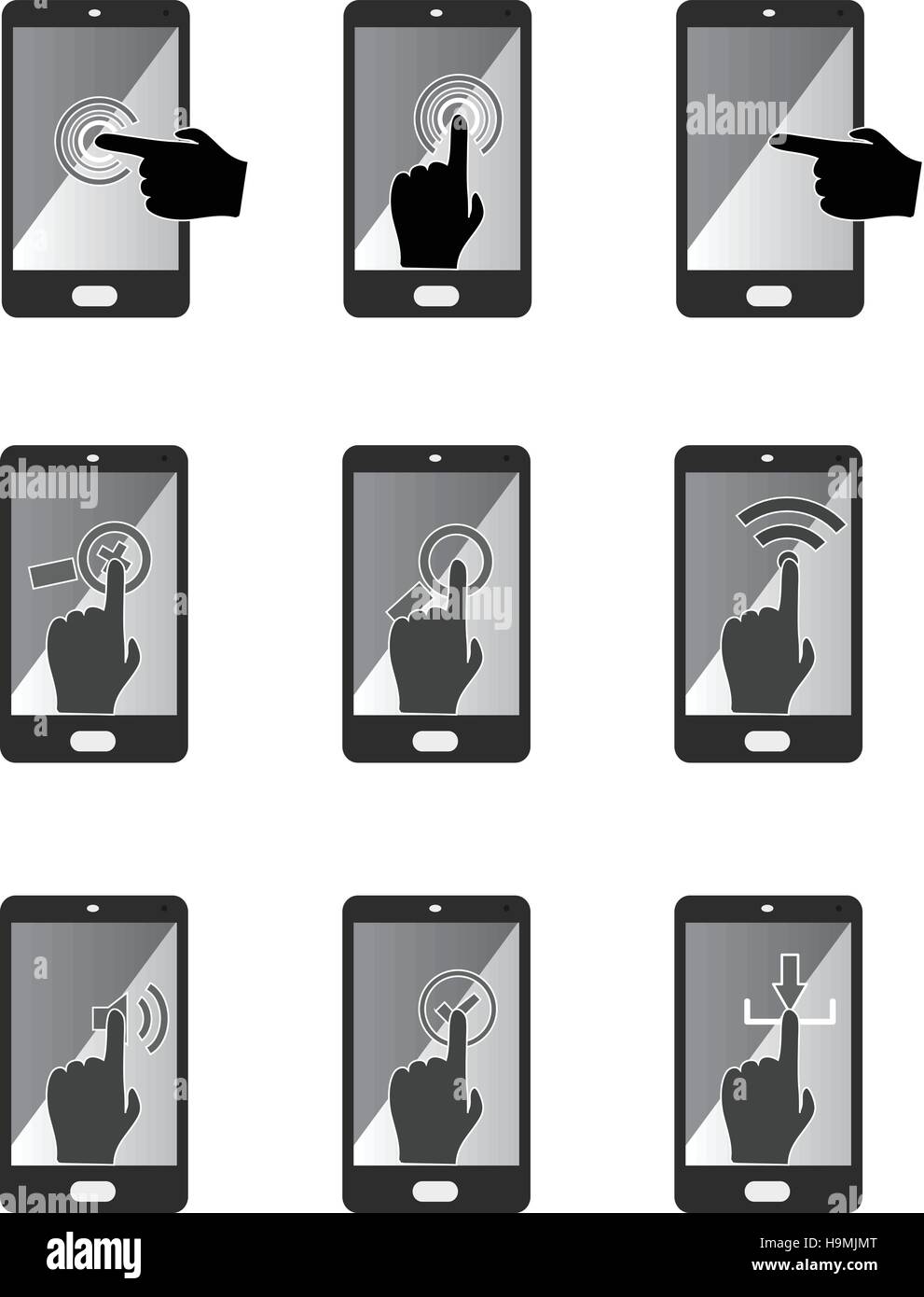 touch mobile icon set Stock Vector Image & Art - Alamy