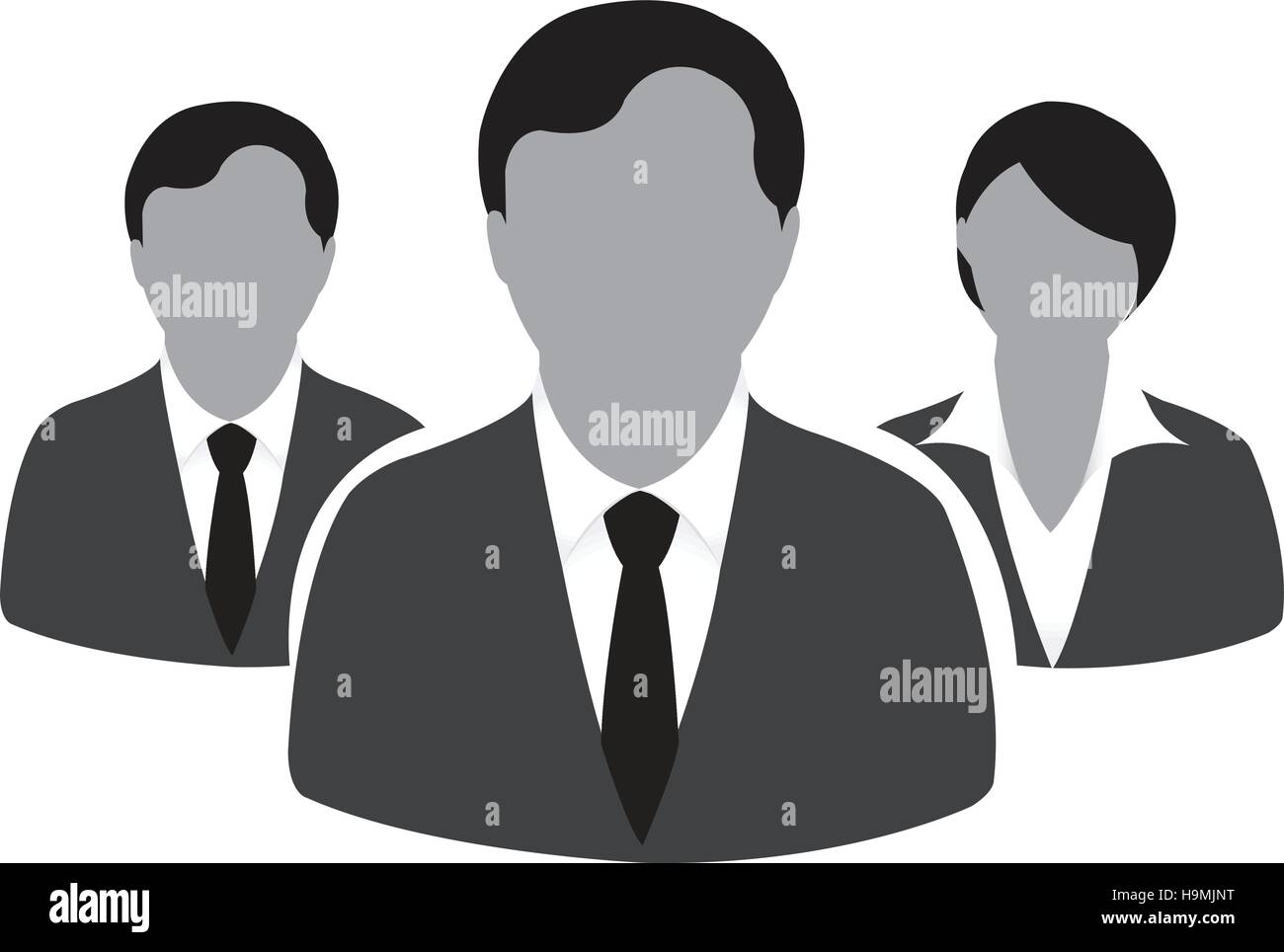Two Businessmen and One Businesswoman Icon Stock Vector Image & Art - Alamy