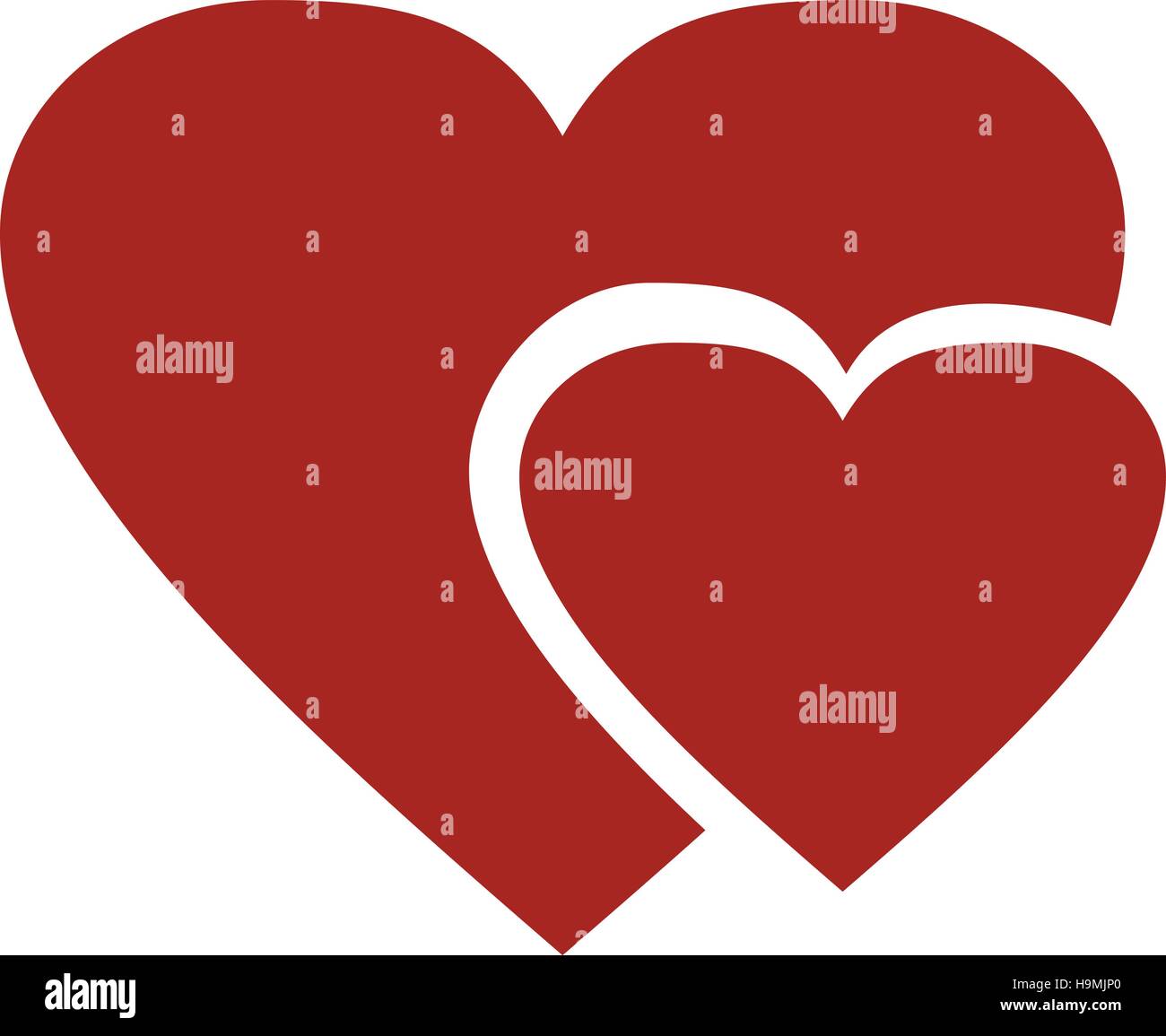 Two hearts vector icon Stock Vector Image & Art - Alamy