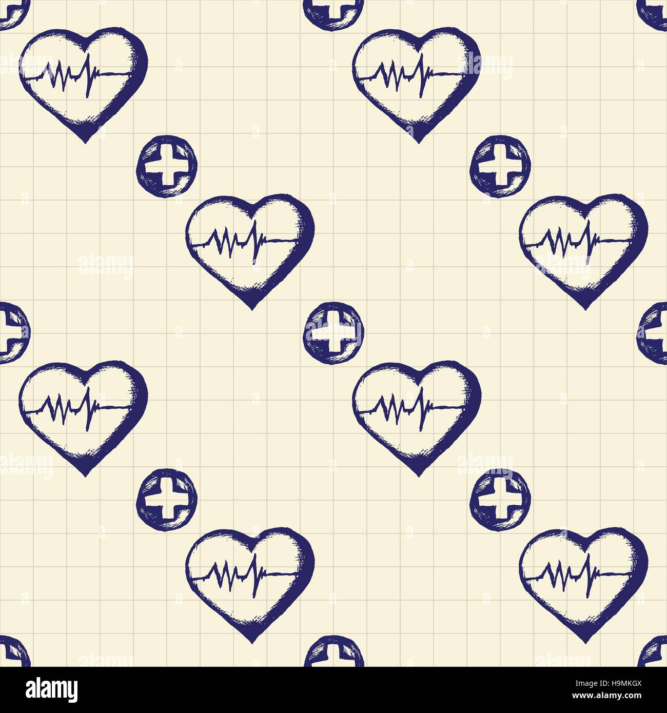 Vector doodle seamless illustration Medicine icons Stock Vector Image ...