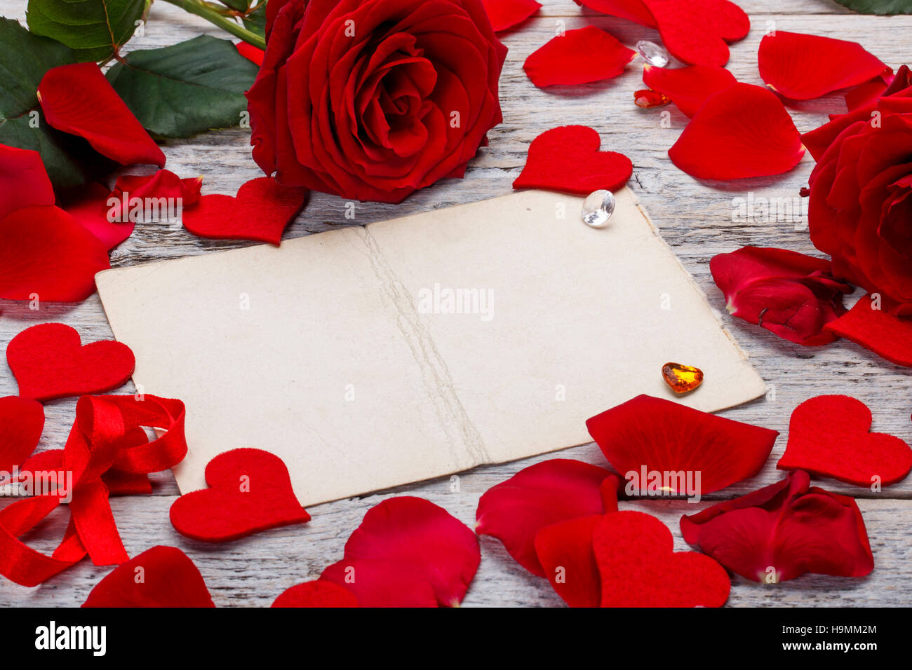 Frame with red roses Stock Photo - Alamy