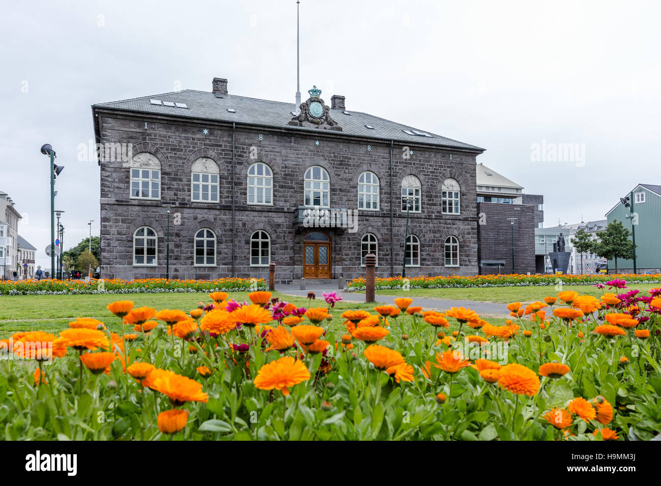 Reykjavik city, capital city, Iceland, harbor, Parliament house Stock ...