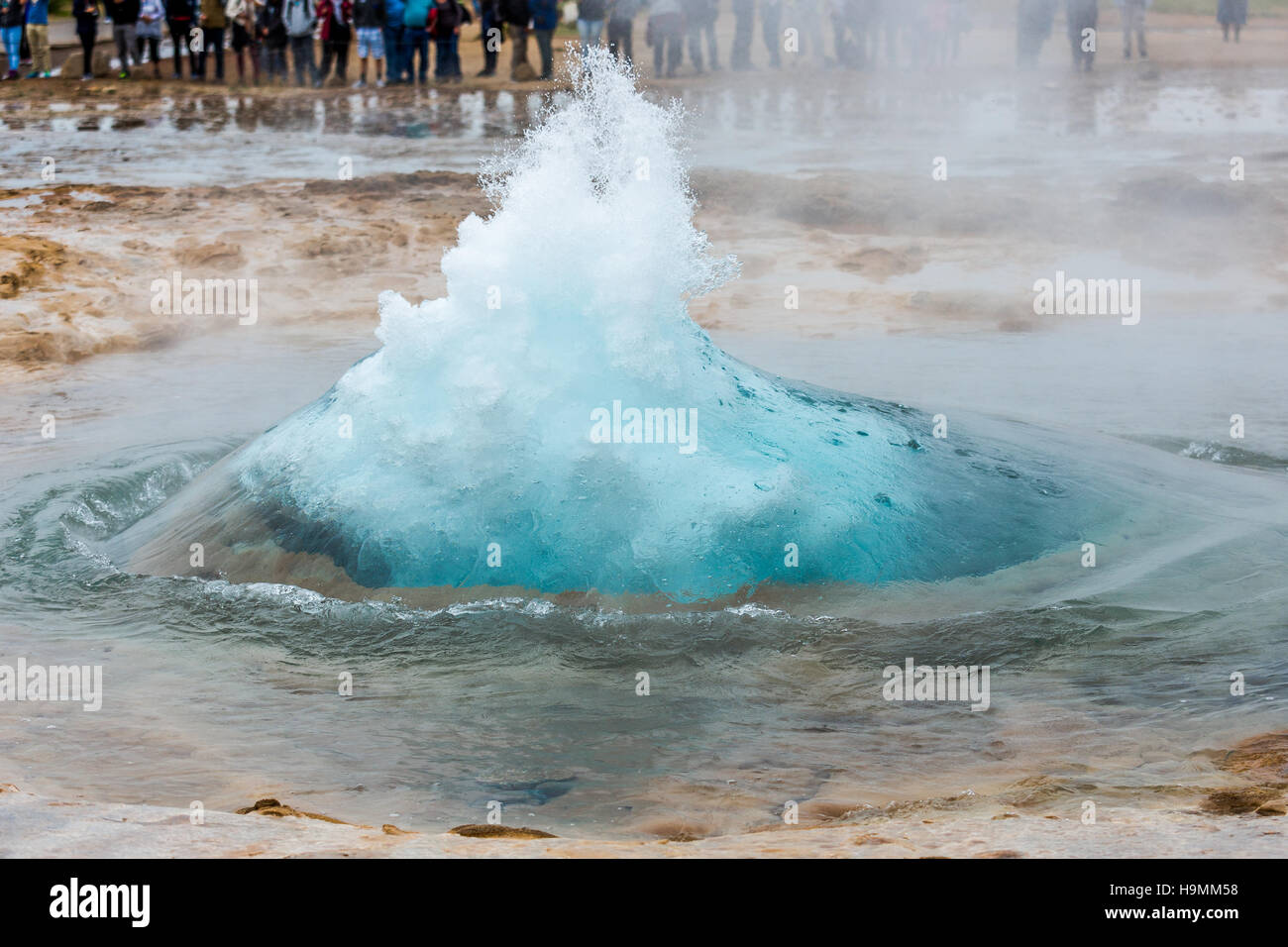 Golden circle, Iceland, Geysir, Geothermal field, eruption Stock Photo ...