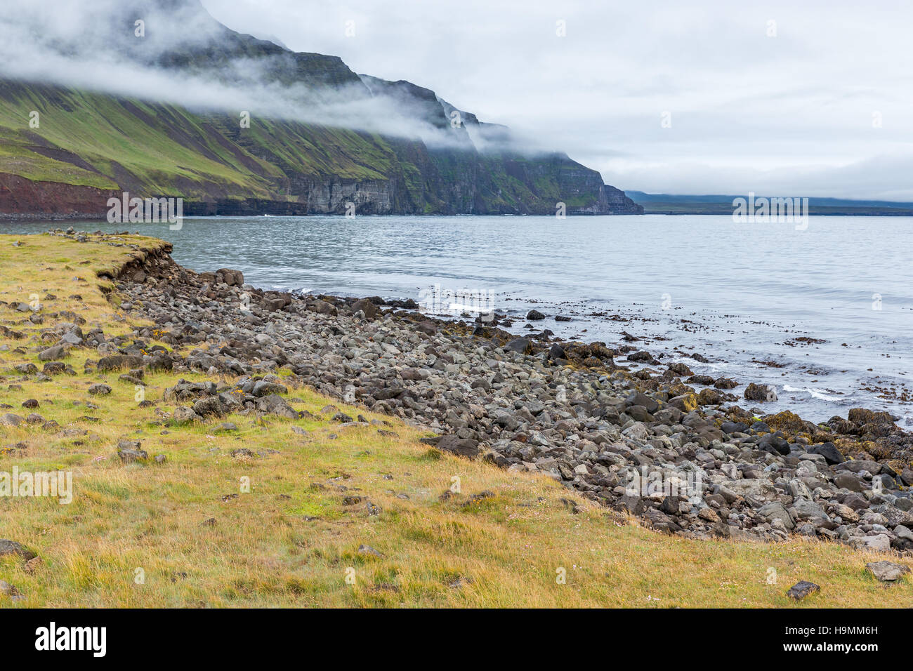 Reykir camp, Iceland, nature, seaside, mountains, volcanic area Stock ...