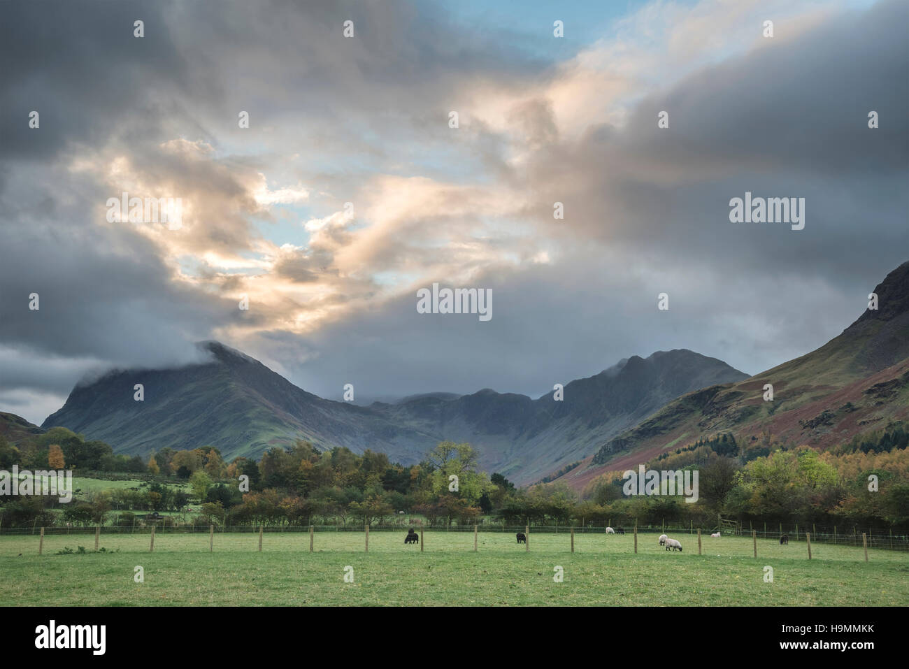 Stunning Autumn Fall landscape image of Lake Buttermere in Lake ...