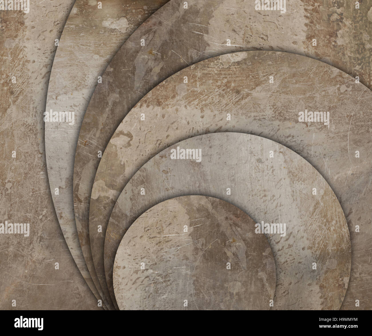 round old metal plates Stock Photo - Alamy