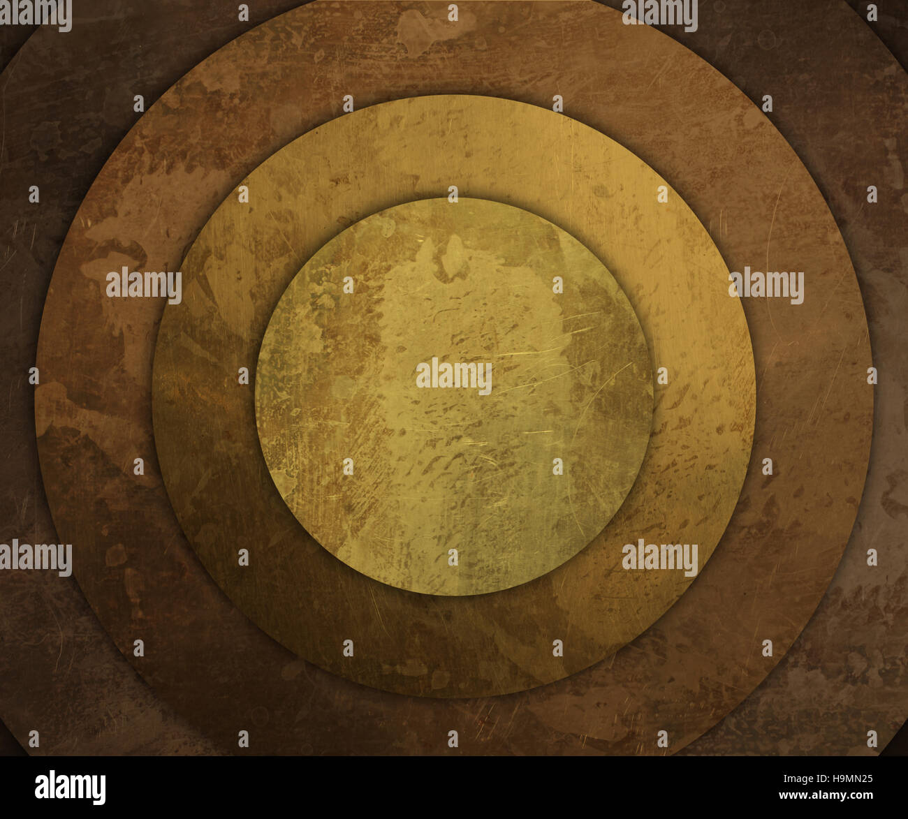 concentric round old metal plates Stock Photo - Alamy