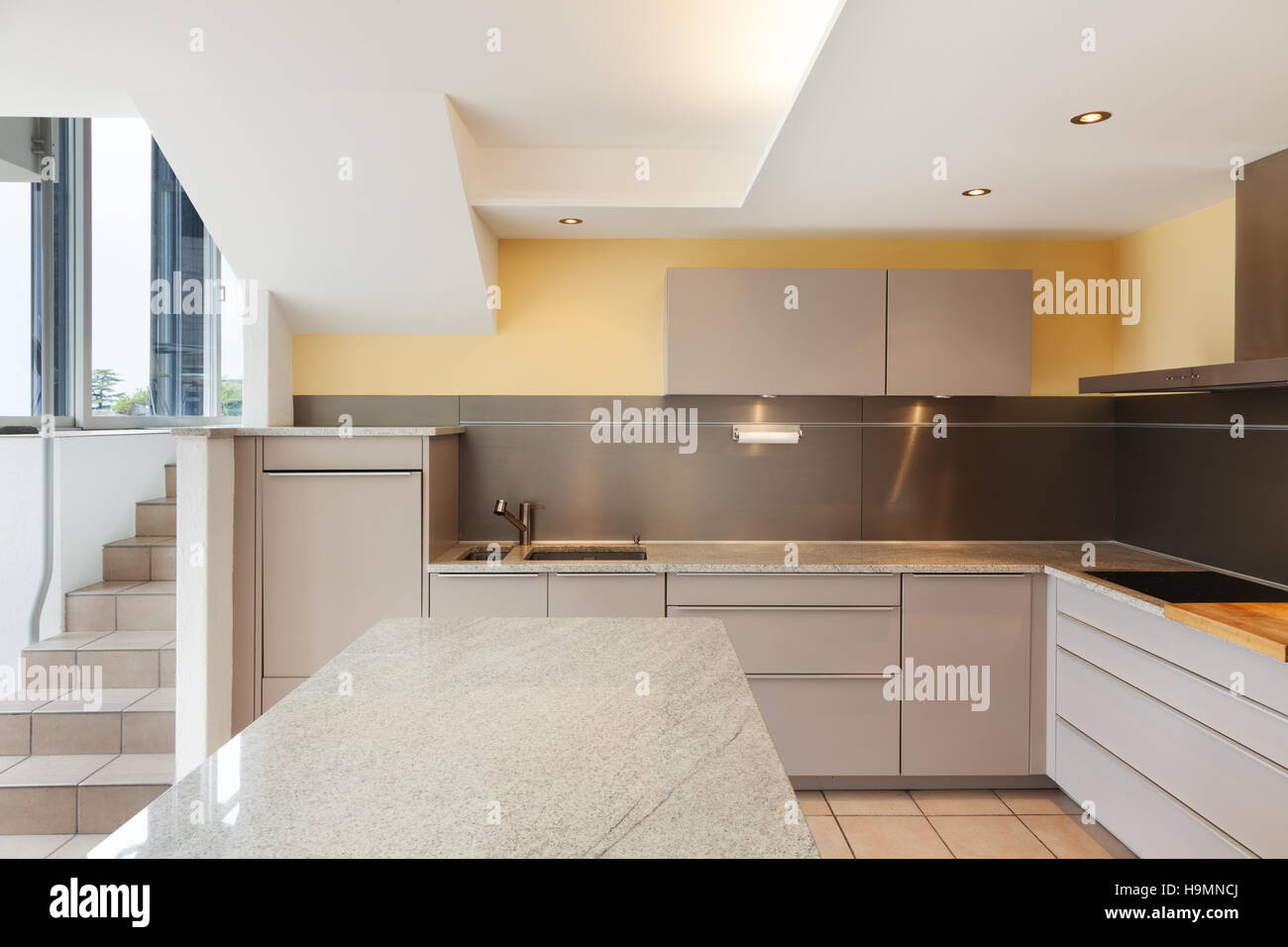interior house, modern kitchen view Stock Photo - Alamy
