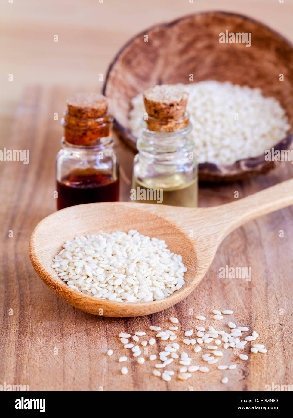 Sesame - Natural spa ingrediente for Scrub and skin care Stock Photo ...