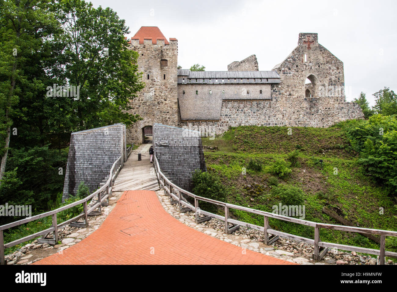 Sigulda medieval castle, Siguida, Latvia Stock Photo - Alamy