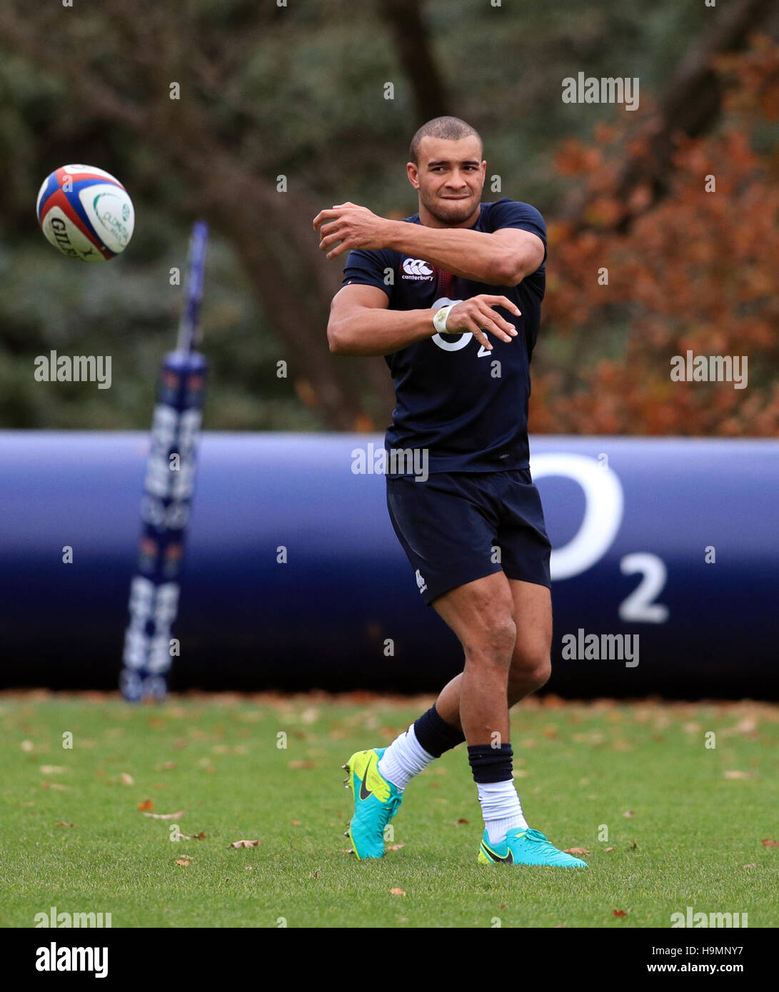 England's Jonathan Joseph during the training session at Pennyhill Park ...