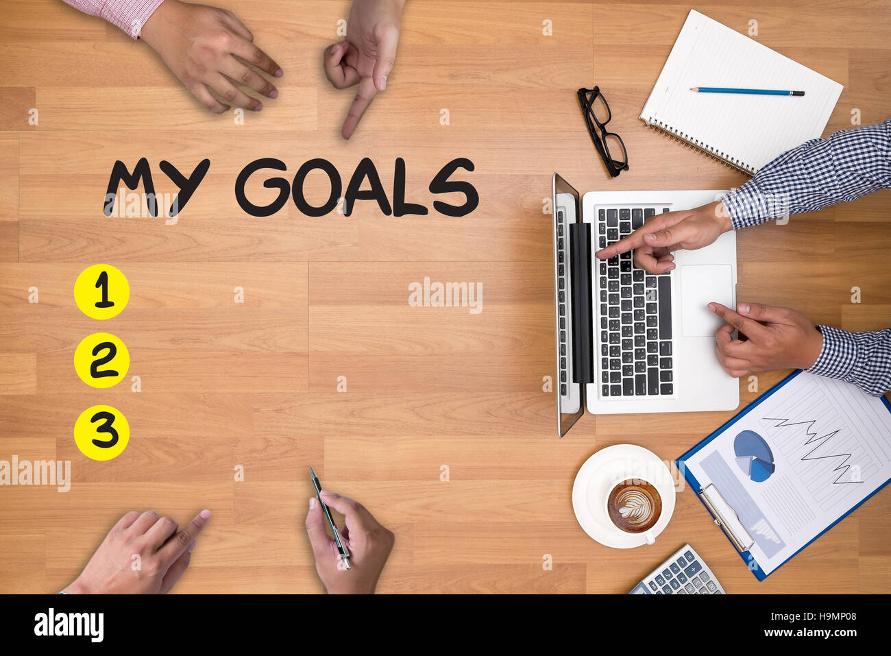 MY GOALS Handwriting of My Goals Stock Photo - Alamy