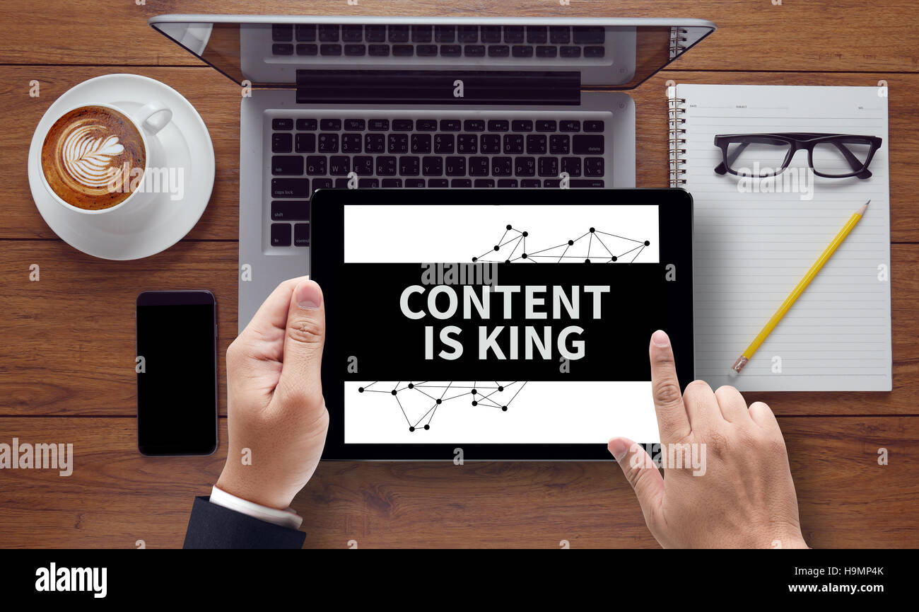 CONTENT IS KING concept Stock Photo - Alamy