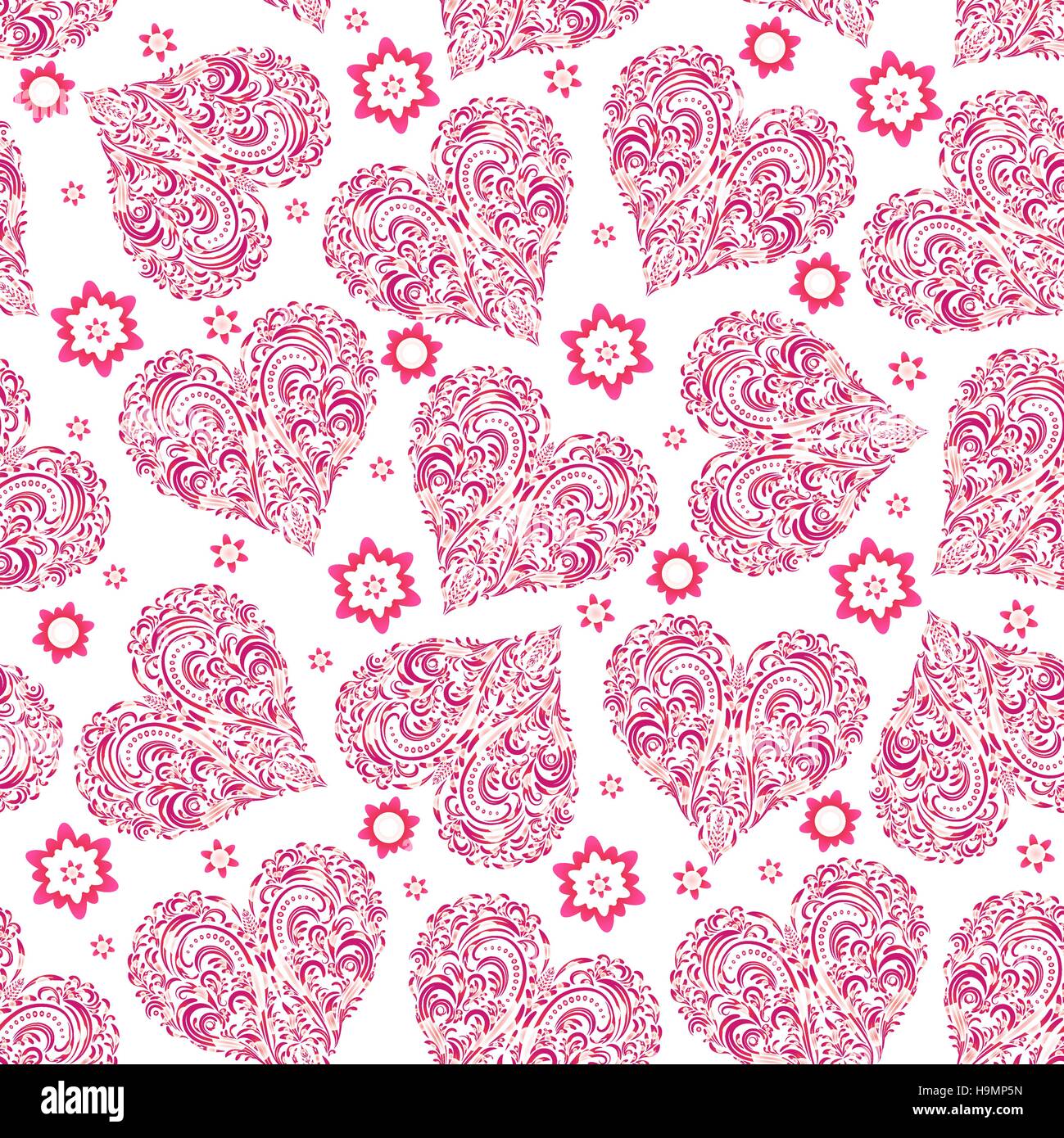 Seamless Pattern, Valentine Hearts Stock Vector Image & Art - Alamy