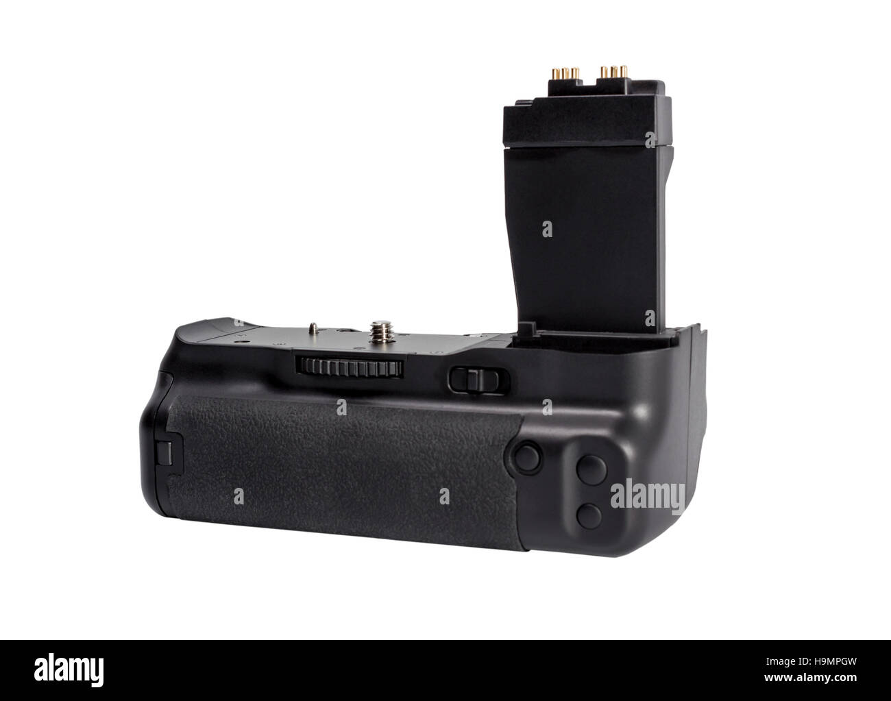 Battery grip for modern DSLR camera isolated on white background Stock ...