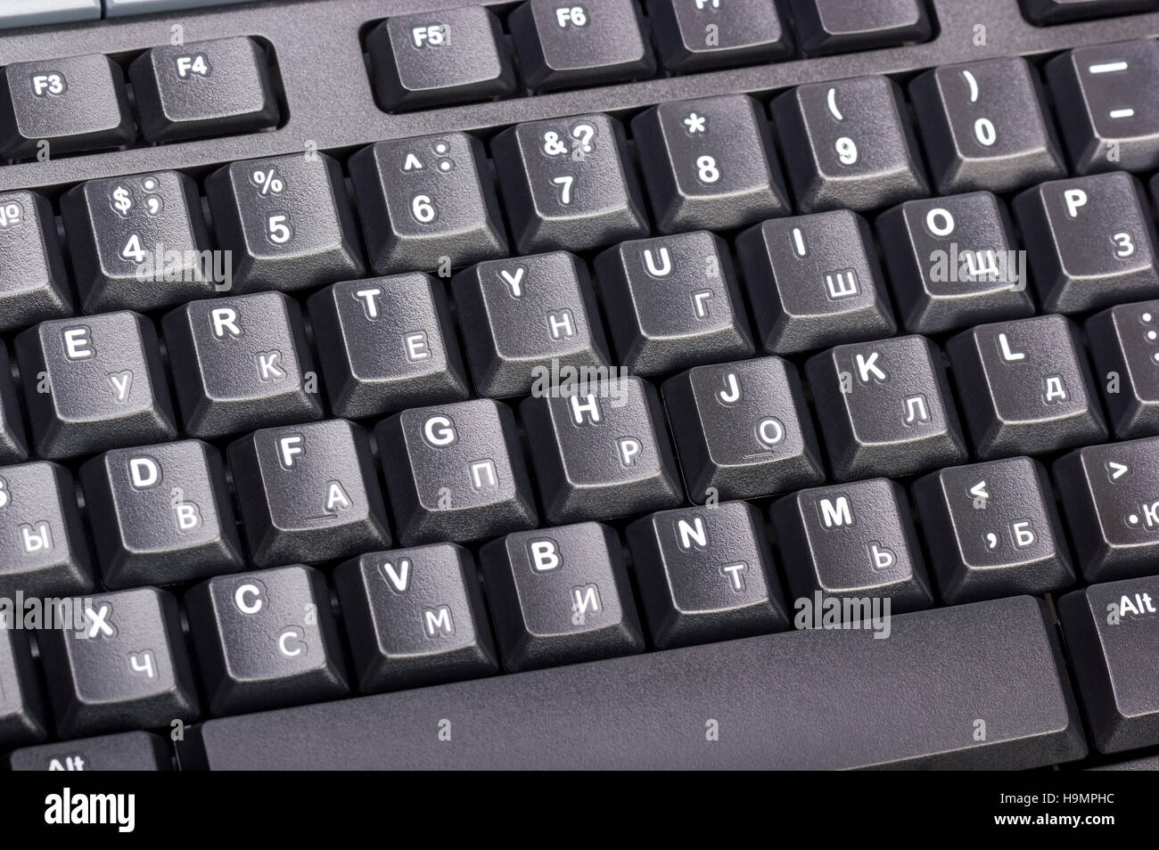 Electronic collection - detail black computer keyboard with russian ...