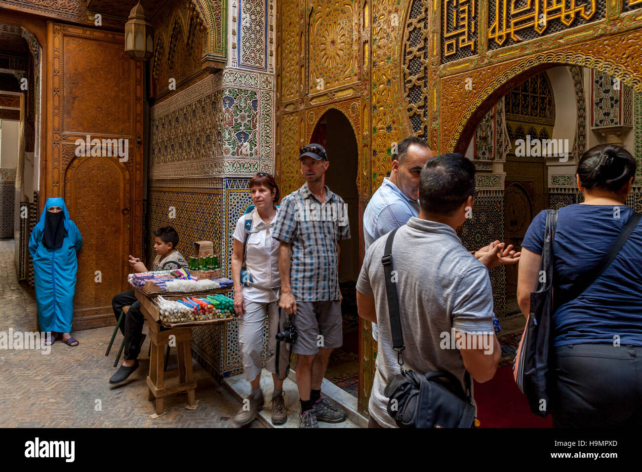 Tourists and A Tour Guide Outside The Zaouia Moulay Idriss 2 Mosque and ...