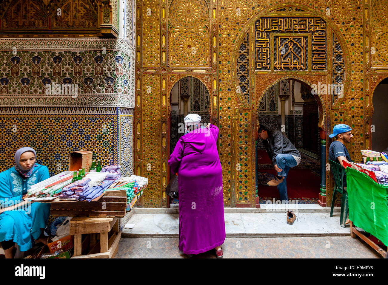 People Entering The Zaouia Moulay Idriss 2 Mosque and Shrine, Fez el ...