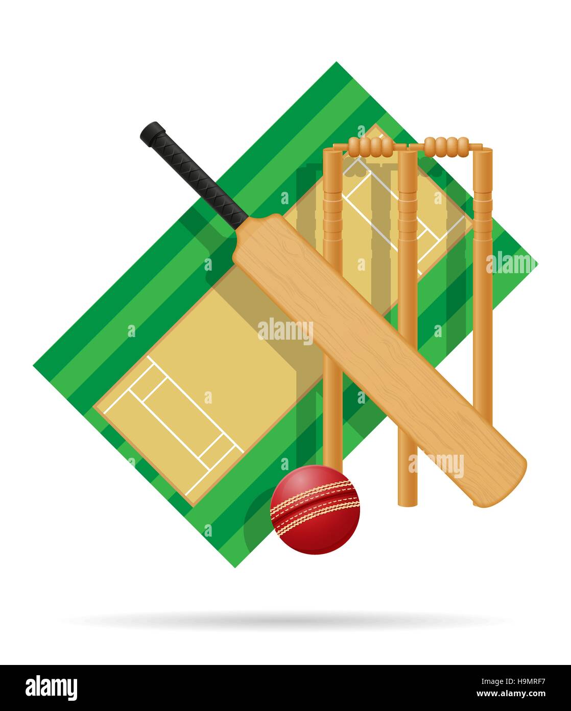 playground for cricket vector illustration isolated on white background ...