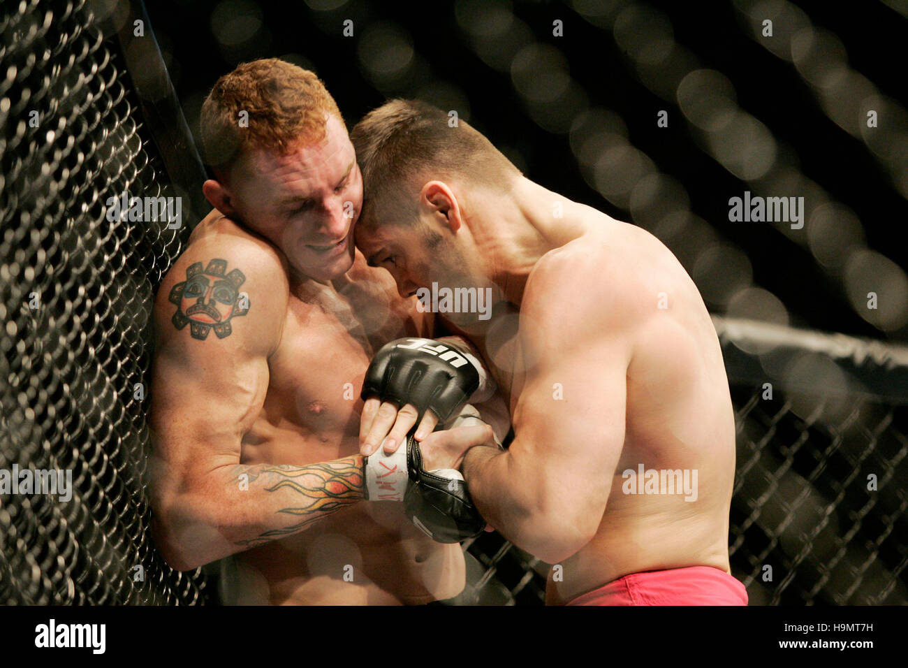 Rich Franklin, right, fights Jason MacDonald during Ultimate Fighting ...