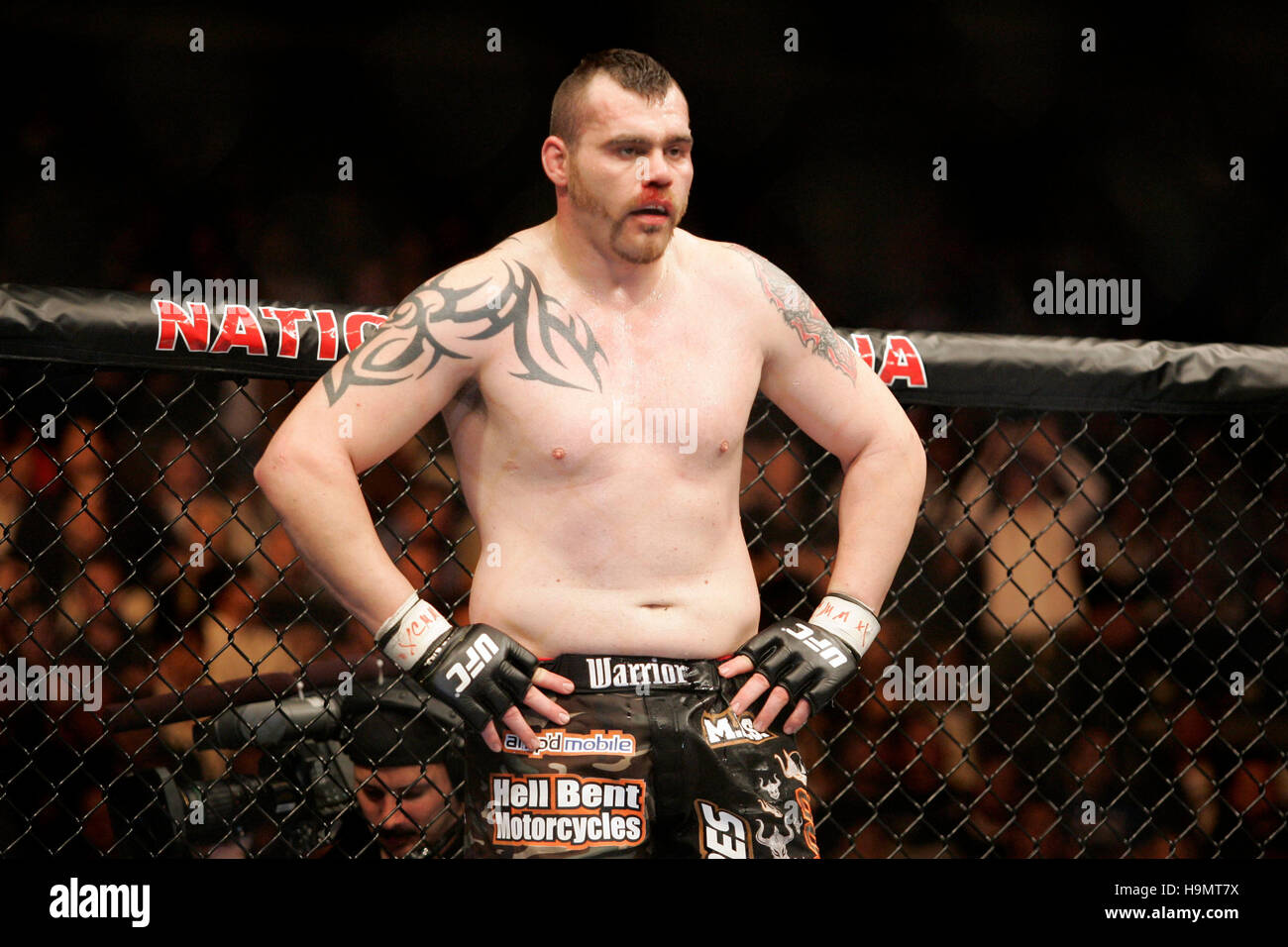 Tim Sylvia in his corner in his fight against Randy Couture during ...