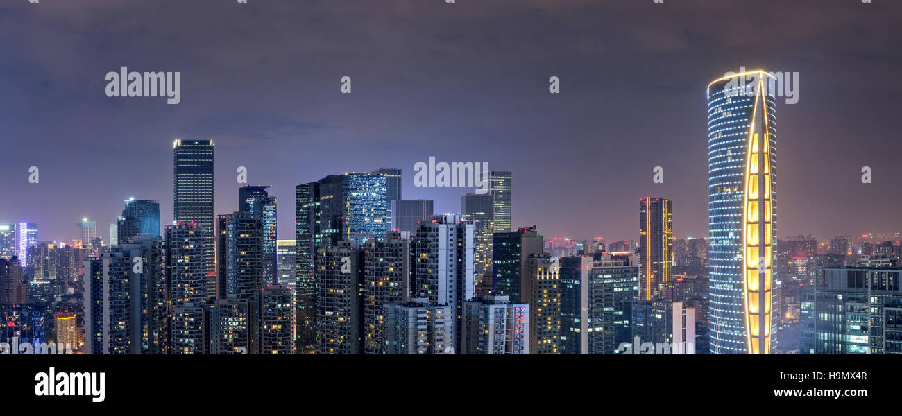 Night view of Chengdu, Sichuan Province, China Stock Photo - Alamy