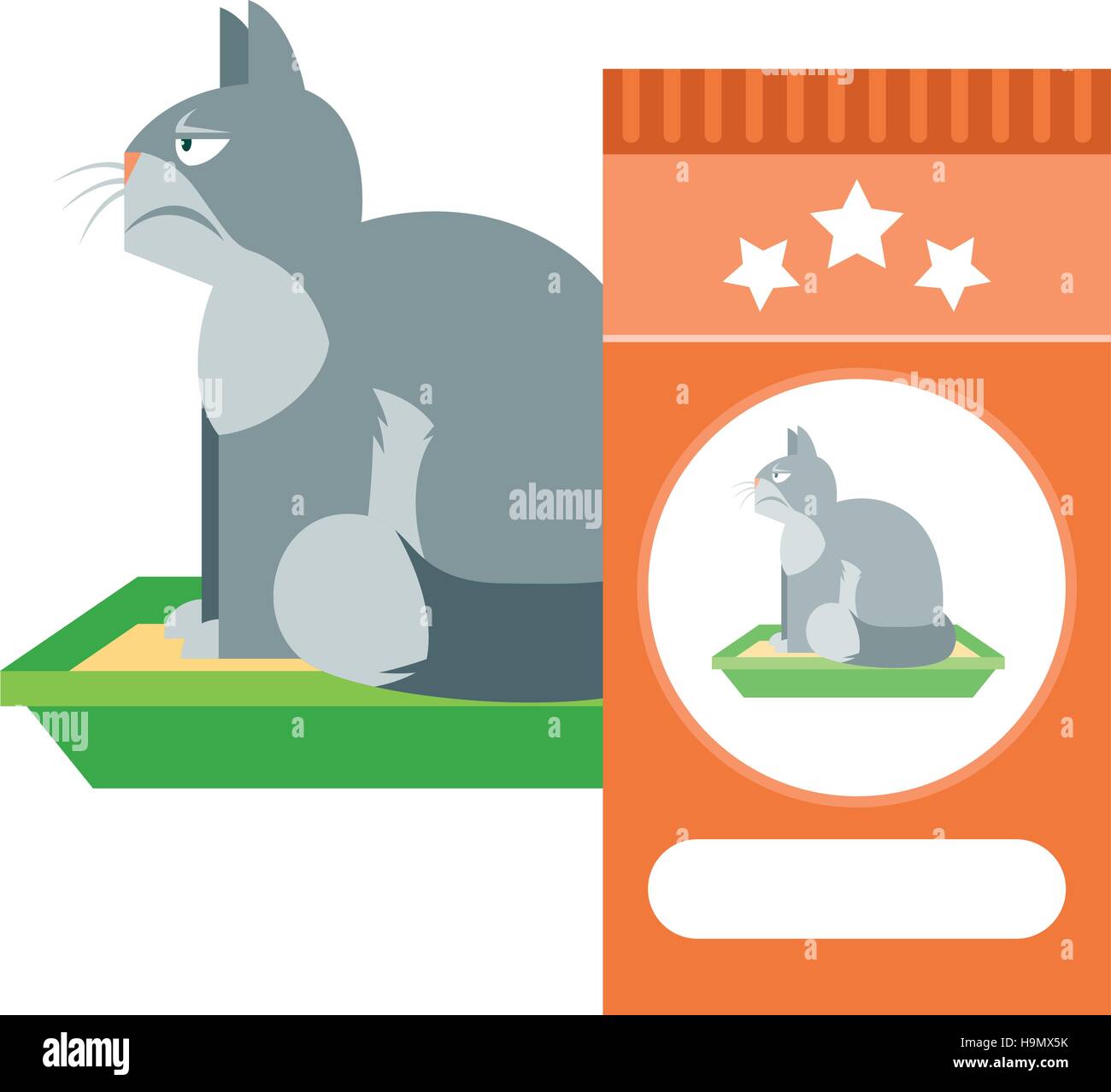 Flat Vector image of the Angry cat on the toilet as commercial Stock Vector Image & Art - Alamy